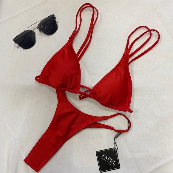 Boutique | Swim | Red Thong Bikini Set | Poshmark